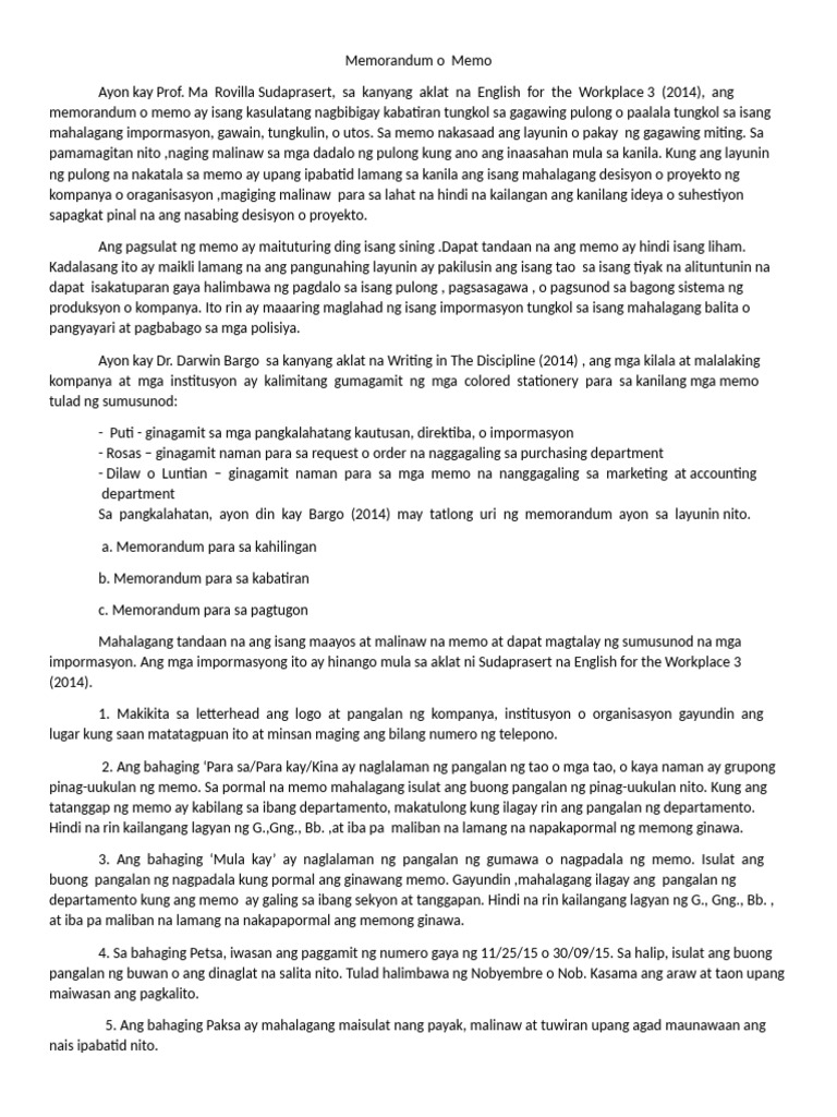 Memorandum o Memo | PDF