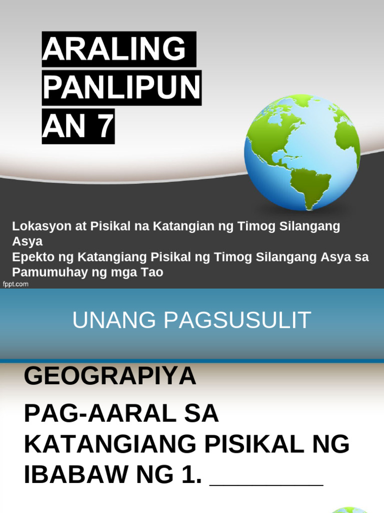 Unang Pagsusulit Ap7 | PDF