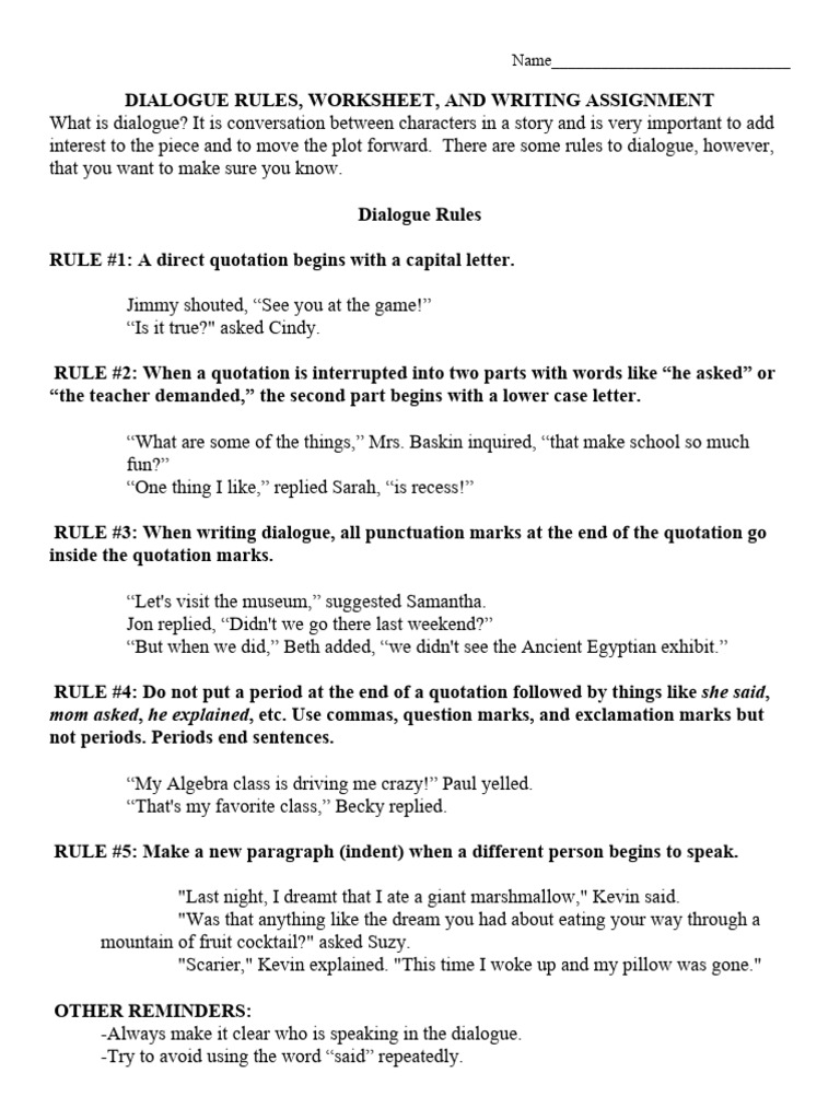 Dialogue Rules | PDF