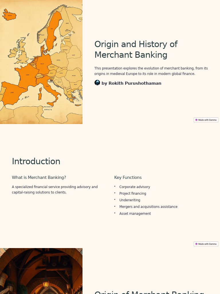 Origin and History of Merchant Banking | PDF | Banks | Mergers And Acquisitions