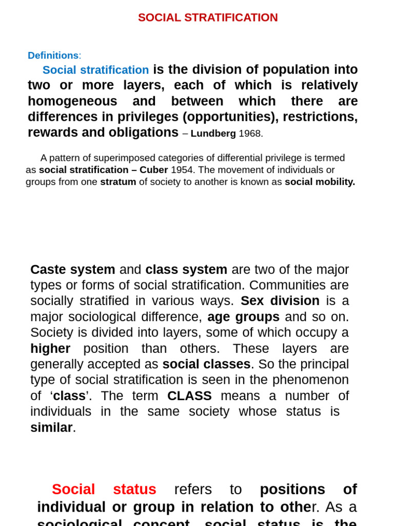 Understanding Social Stratification | PDF | Social Stratification | Caste