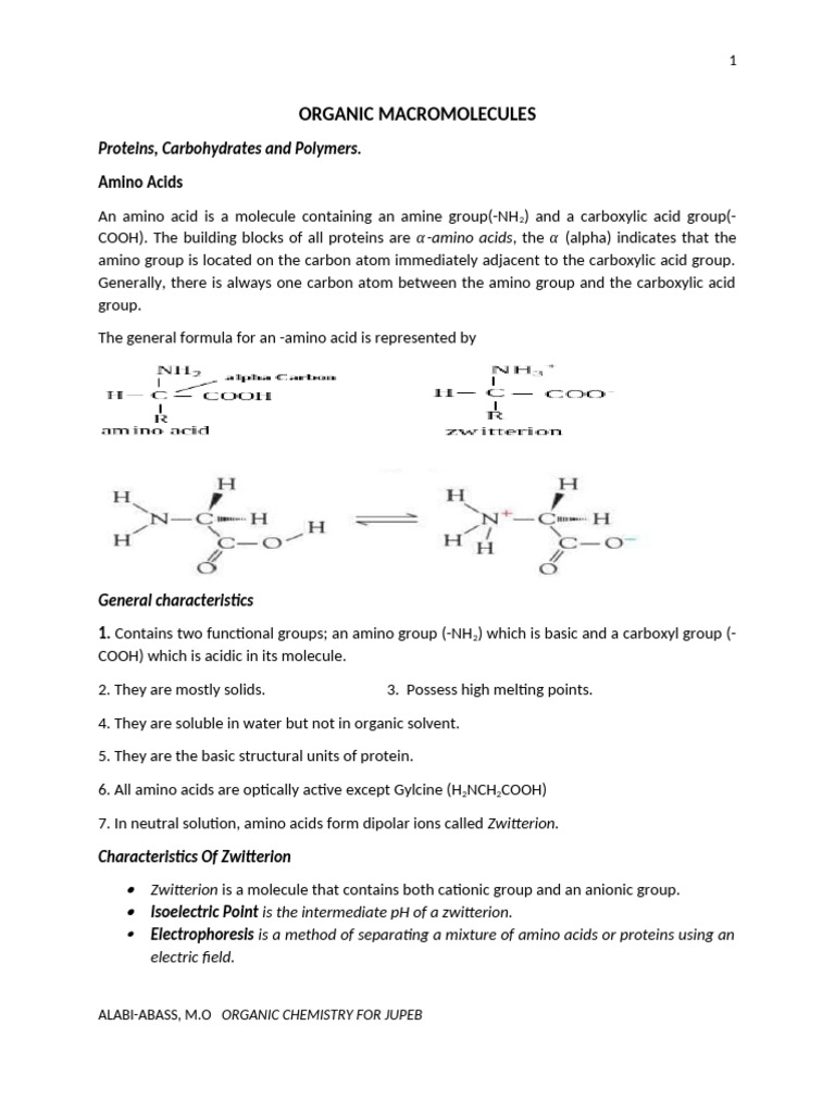 Organic Macromolecules: Proteins & Carbohydrates | PDF | Carbohydrates ...