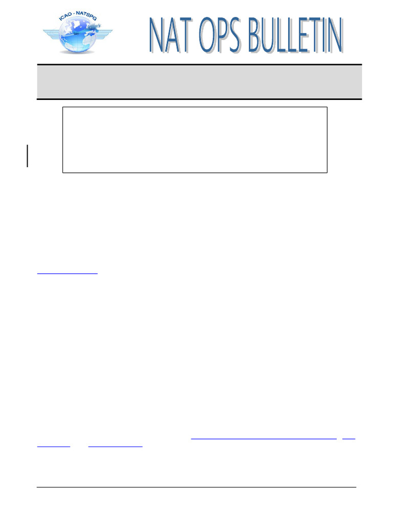 NAT OPS Bulletin 2023 - 001 Rev05 | PDF | Air Traffic Control ...