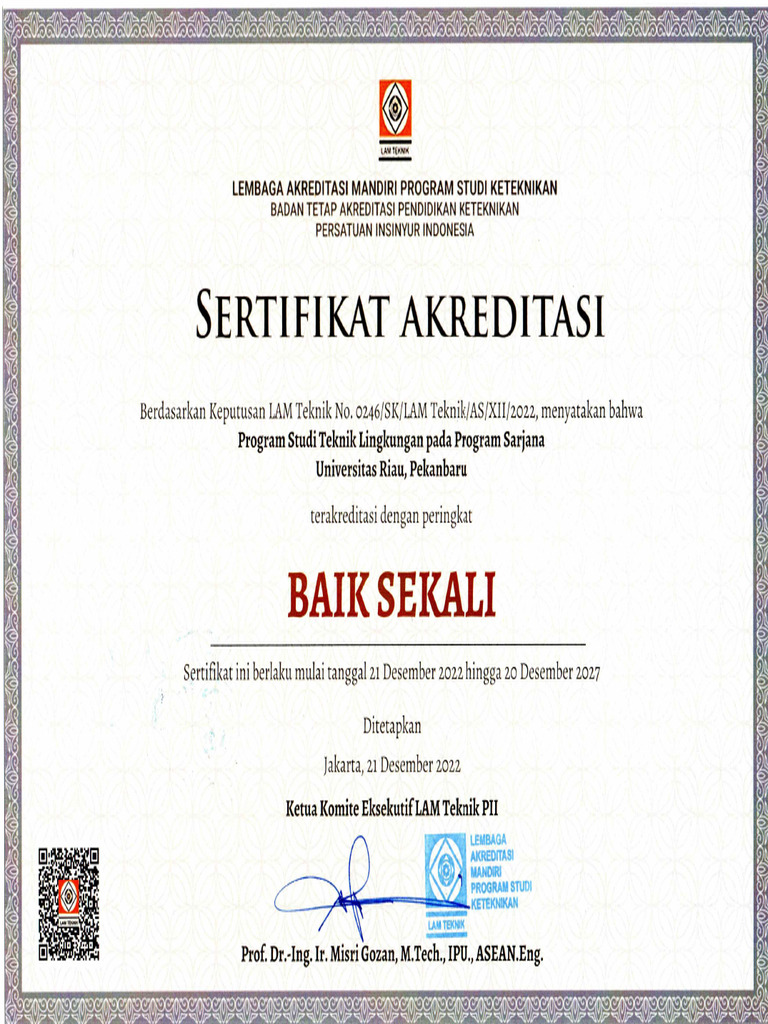 Sert_S1 Teknik Lingkungan | PDF