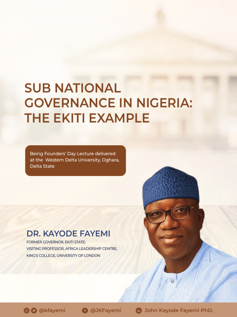 Sub National Governance in Nigeria - The Ekiti Example | PDF ...