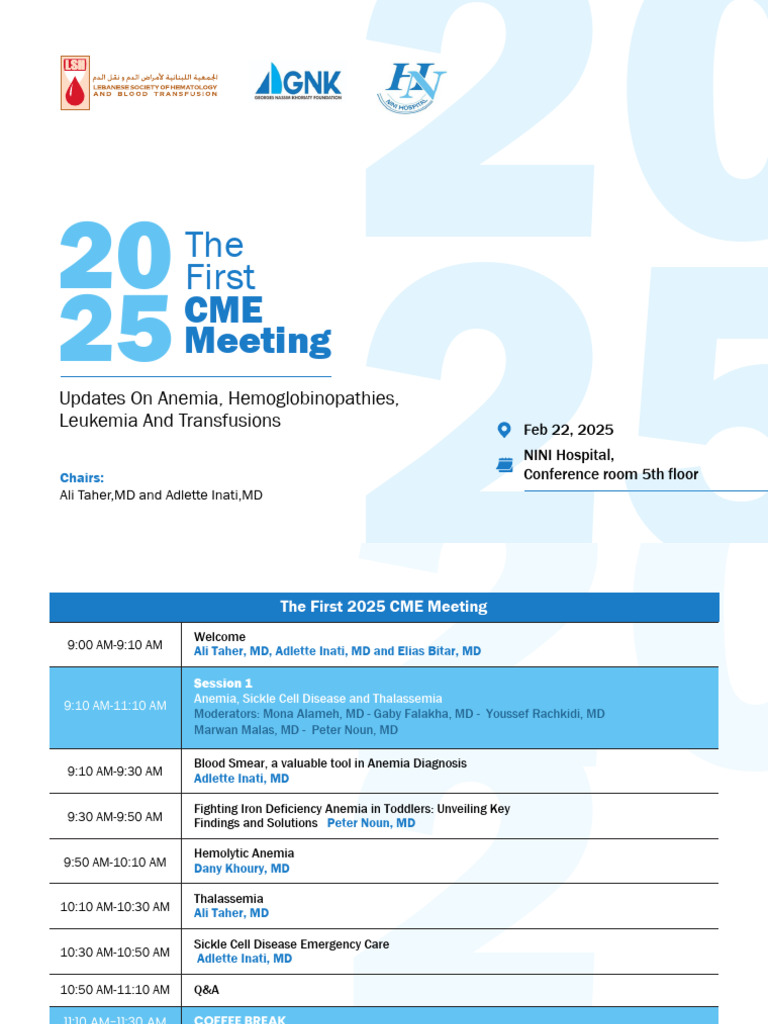 CME Meeting | PDF | Anemia | Diseases And Disorders