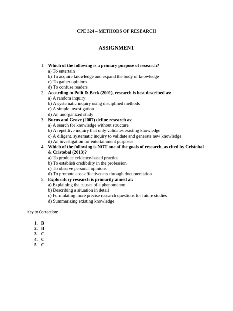 Module 1. Assignment With Answer Keys | PDF