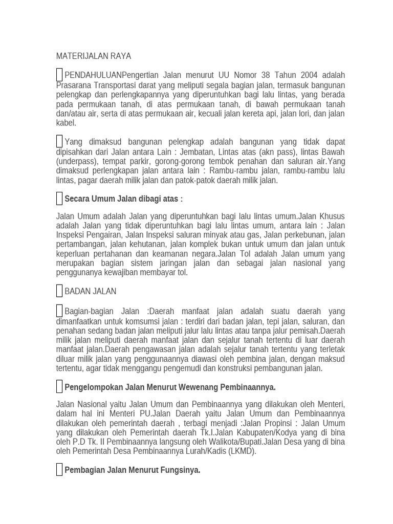 Materi Jalan Raya | PDF