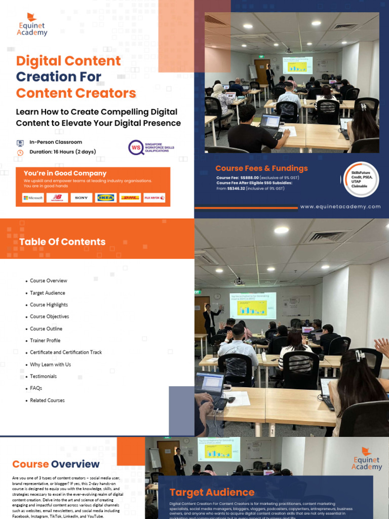Digital Content Creation For Content Creators Course Brochure | PDF ...