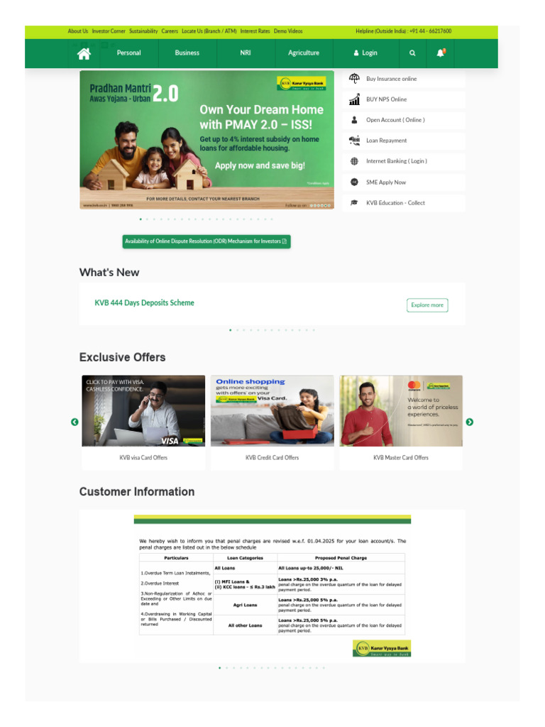 WWW KVB Co in | PDF | Banks | Credit Card