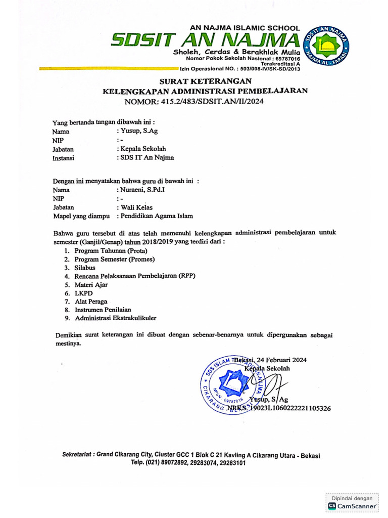 Suket Adm Tp. 2018-2019 | PDF