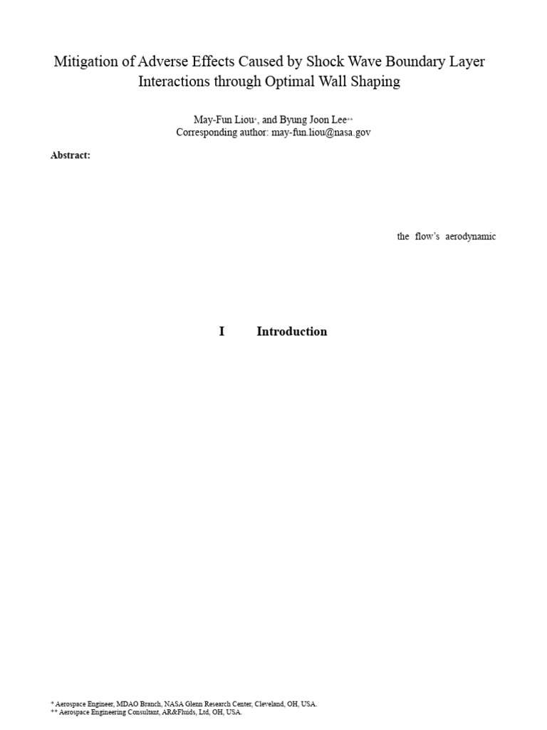 Mitigation of Adverse Effects Caused by Shock Wave Boundary Layer | PDF | Fluid Dynamics | Vortices