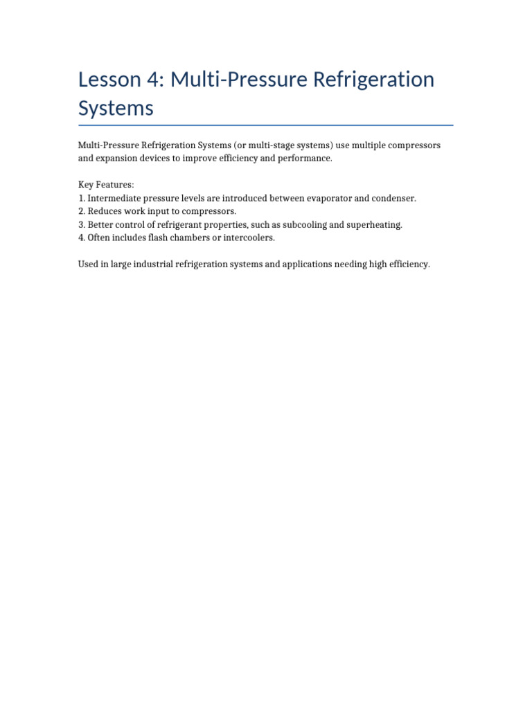 Lesson4 Multi Pressure Refrigeration | PDF