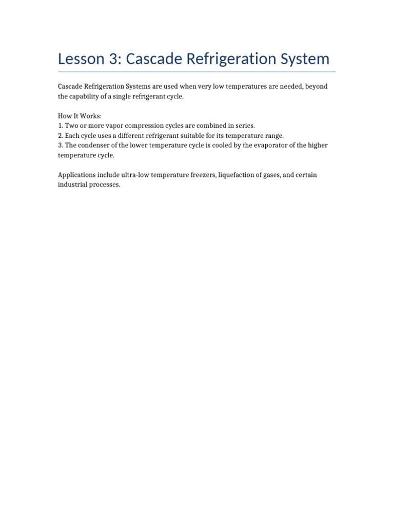 Lesson3 Cascade Refrigeration | PDF
