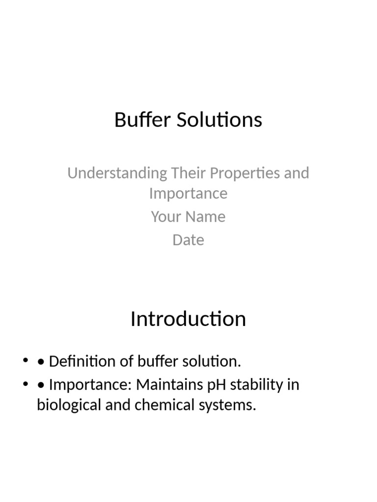 Buffer Solutions | PDF | Buffer Solution | Acid