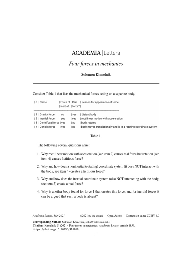 Understanding Four Mechanical Forces | PDF | Force | Physics
