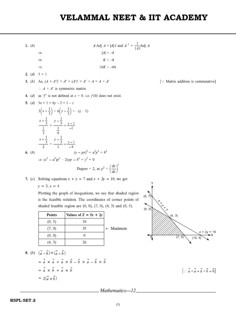 Maths Core Set2 RMM Ms | PDF