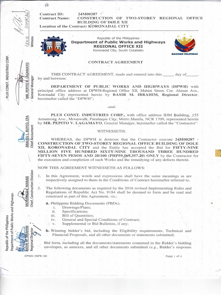 (5) Contract Agreement and Ntp | PDF