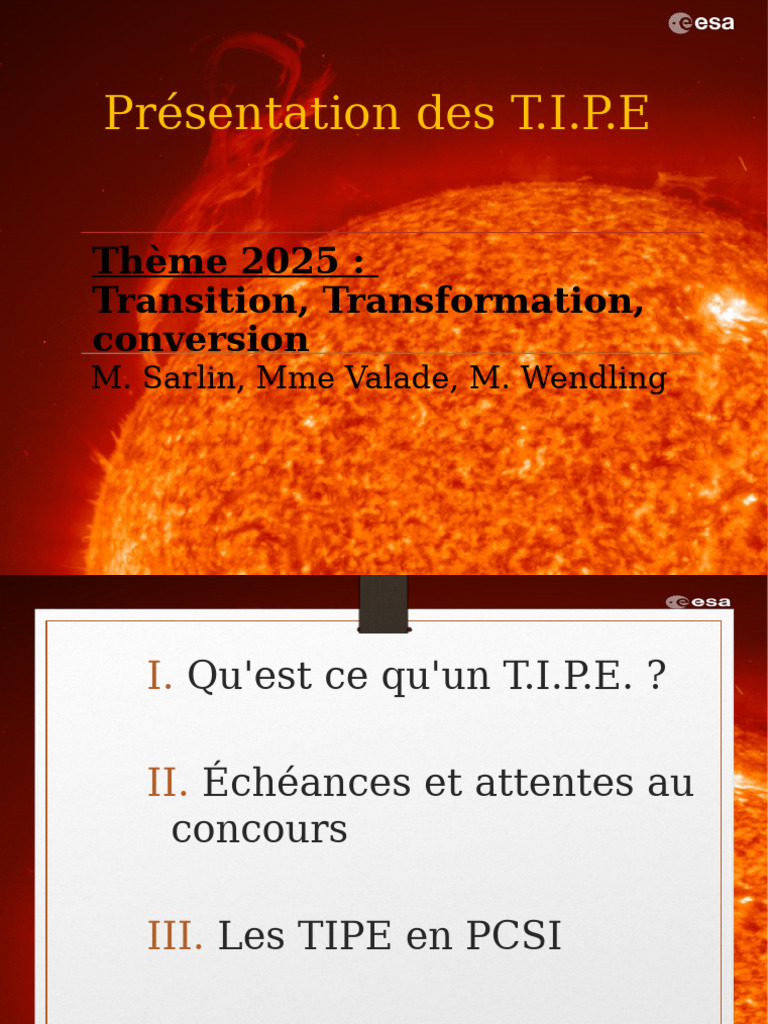 Présentation TIPE 2024 | PDF