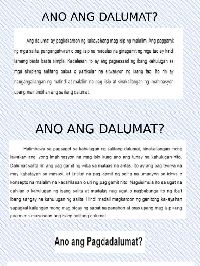 Ano Ang Dalumat 3 | PDF