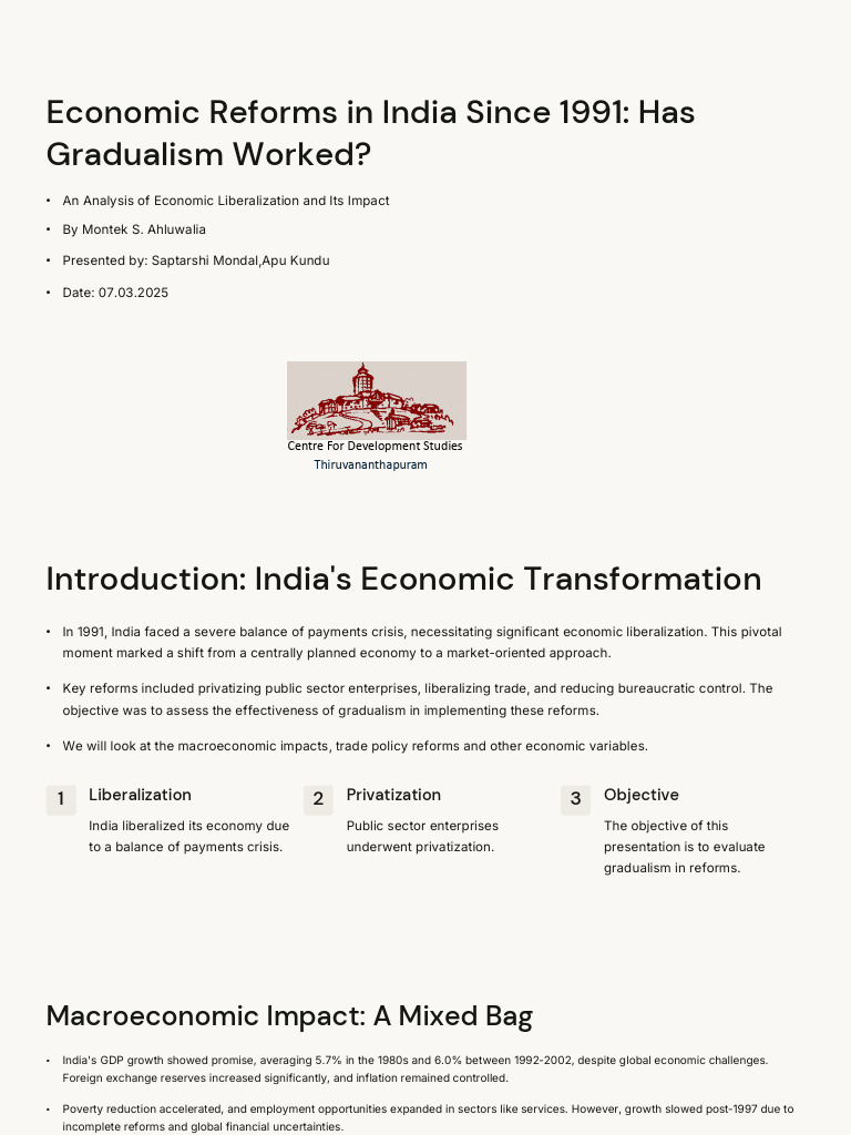 Economic Reforms in India Since 1991 | PDF | Foreign Direct Investment ...