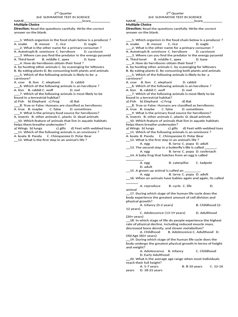 Matatag-SCIENCE-2nd Quater 3rd | PDF | Frog | Foods