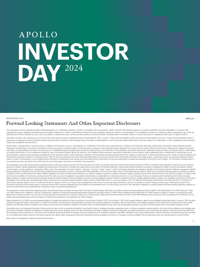 Apollo 2024 Investor Day Presentation | PDF | Investing | Generally ...