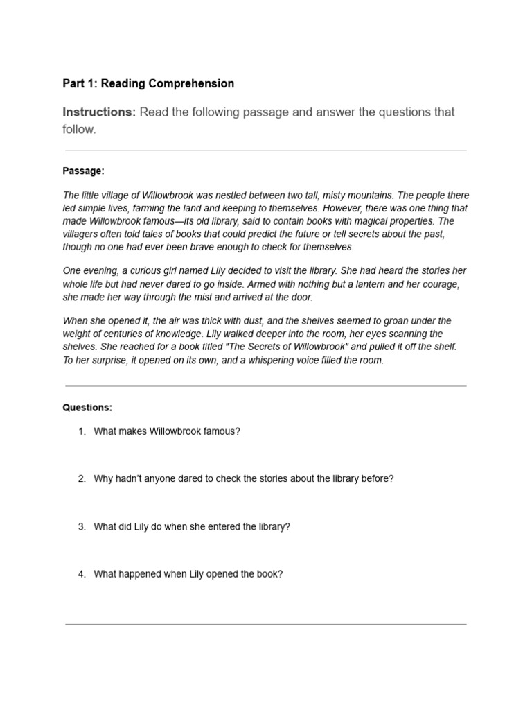 Lily's Adventure in the Library | PDF