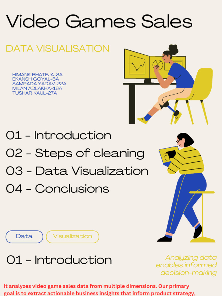 Yellow and Blue Data Visualization Basics Illustrated Presentation | PDF | Data Analysis | Data