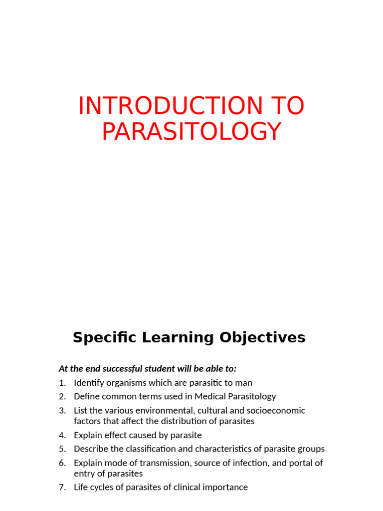 Parasitology Notes | PDF | Parasitism | Nematode