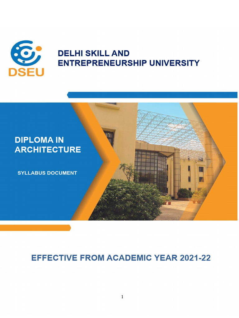 VF - Sem II - Diploma in Architecture - 2021 22.docx 1 1 5 | PDF