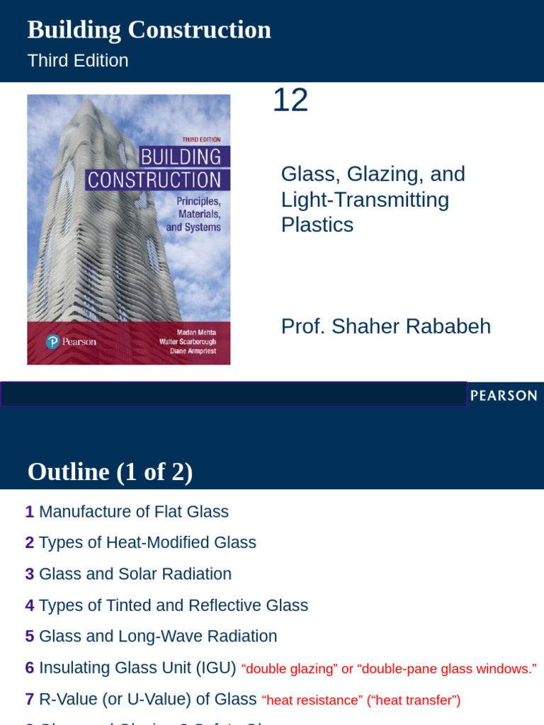 12. Glass, Glazing, And Light-Transmitting Plastics | PDF | Glasses ...