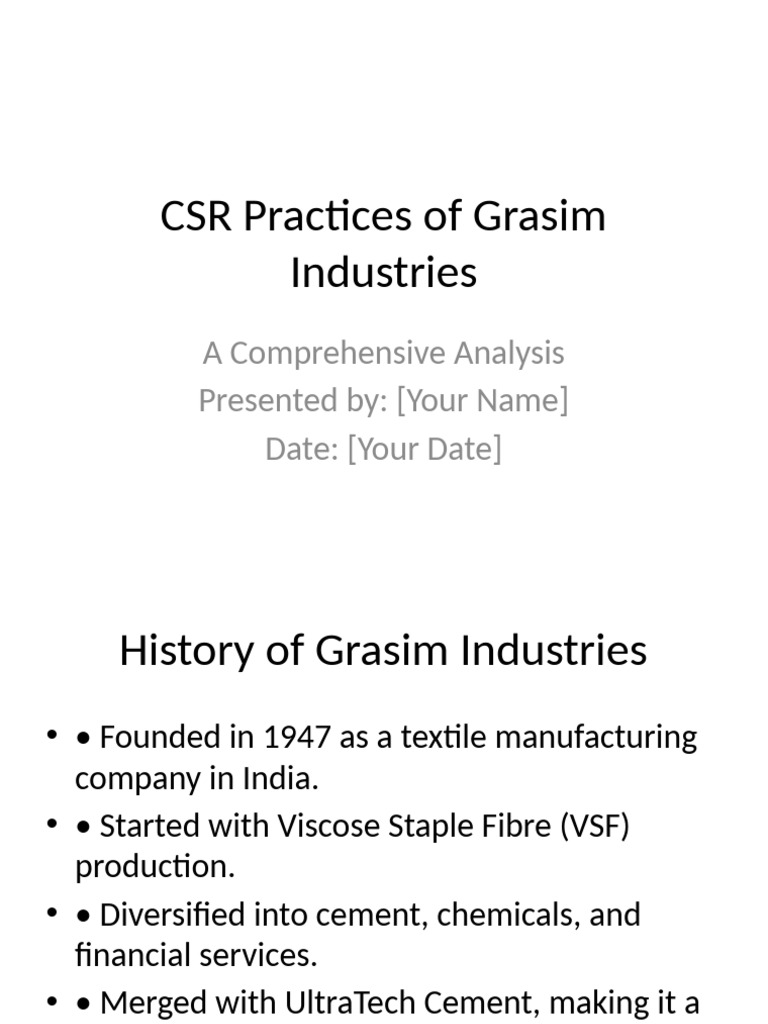 CSR Practices of Grasim Industries Final | PDF | Economies