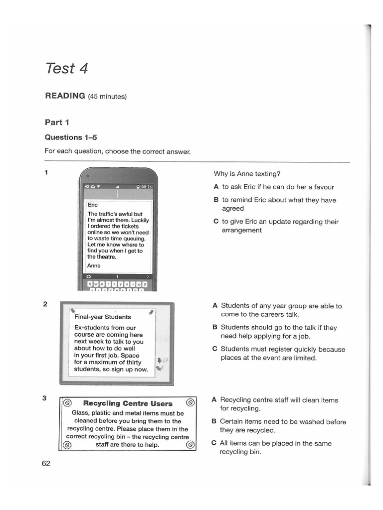 B1 Preliminary TEST 4 | PDF