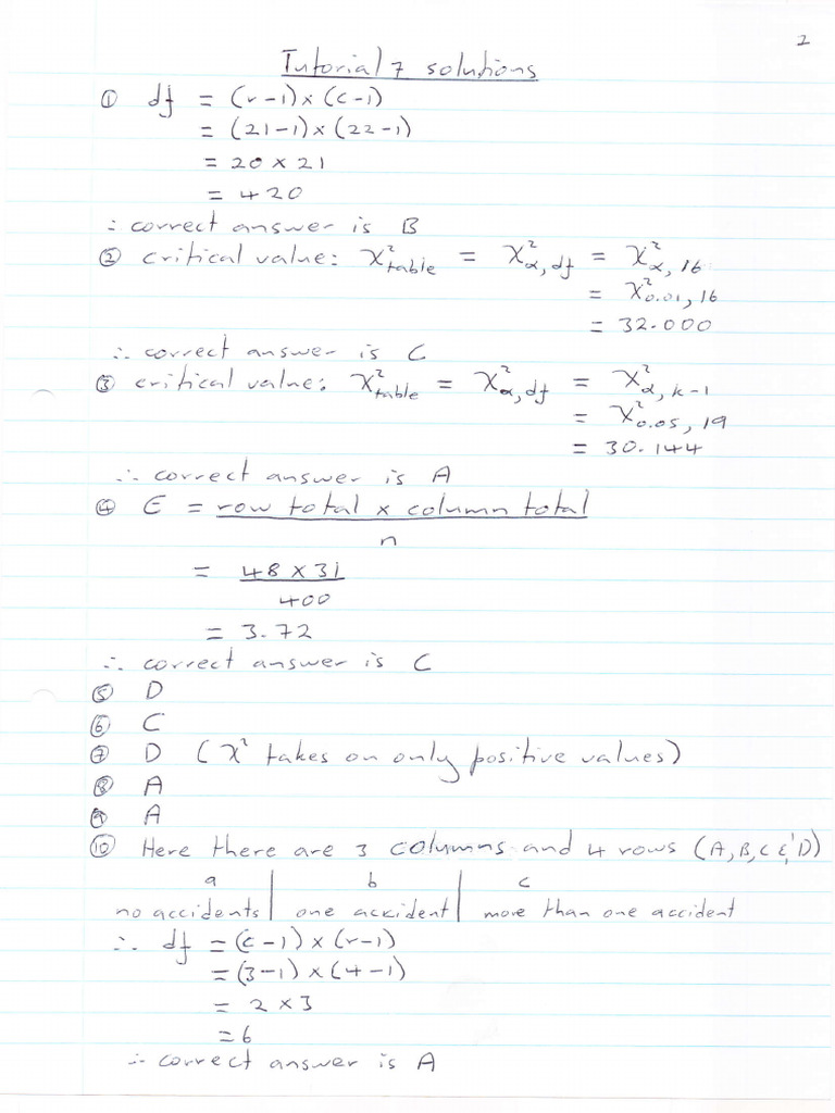 Tutorial Solutions (Chapter 7) | PDF