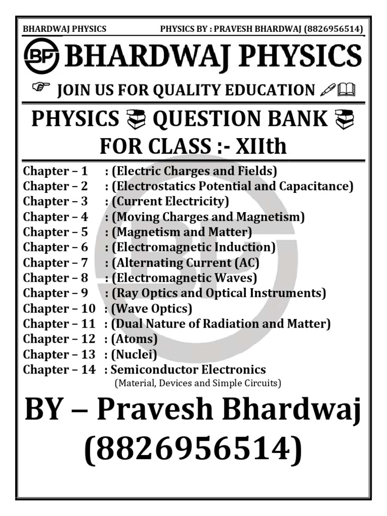 Chapters 1 To 14 Class XIIth-1 | PDF | Capacitor | Capacitance
