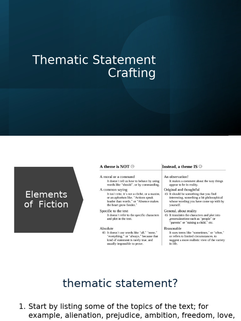 Thematic Statement Crafting | PDF