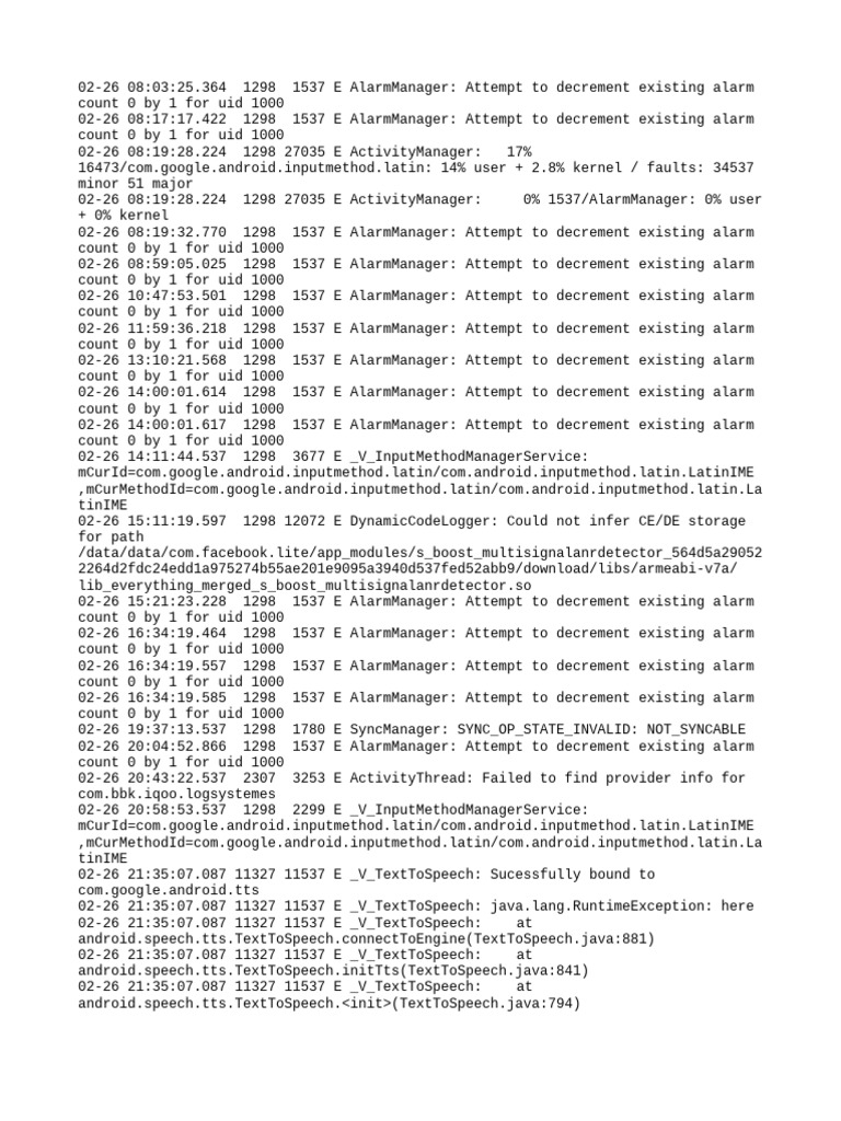 AlarmManager Error Logs Analysis | PDF | Microsoft Windows | Computer Engineering
