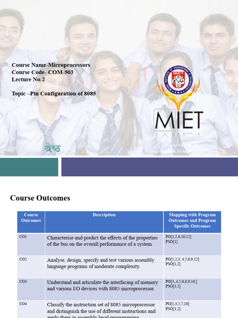 Lec-02 (Pin Configuration of 8085) | PDF | Input/Output | Computer Hardware
