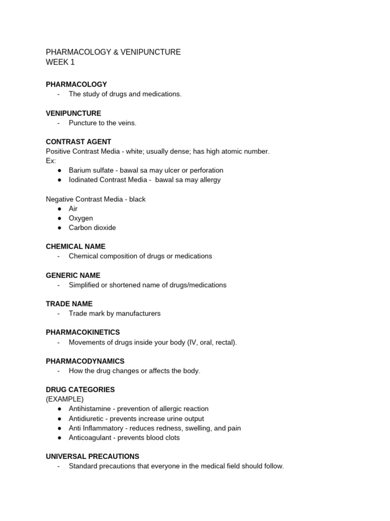 Pharmacology & Venipuncture | PDF | Artery | Intravenous Therapy