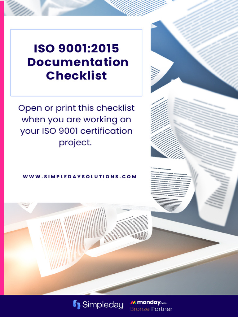 ISO 9001 Checklist Simpleday | PDF | Internal Audit | Quality ...