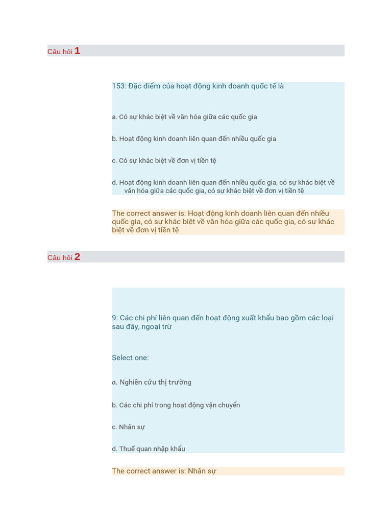 600 Câu QTKDQT | PDF