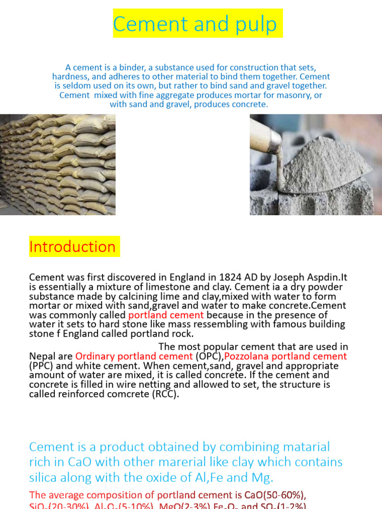 Cement and Pulp | PDF | Cement | Concrete