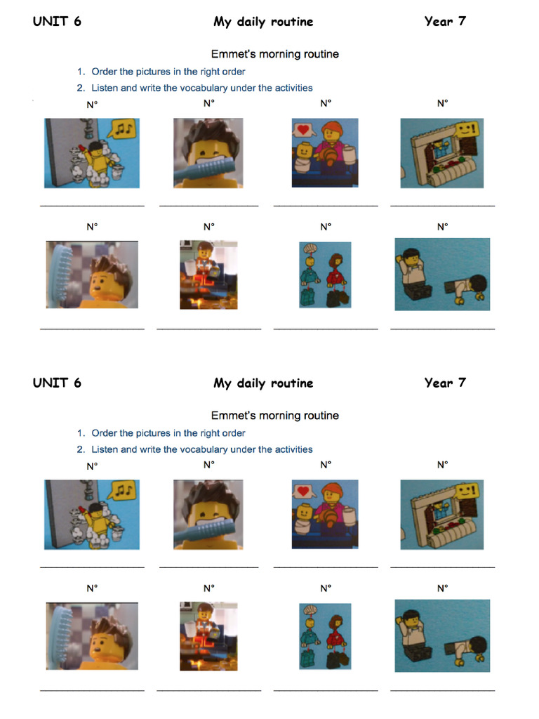 Emmet's Morning Routine Worksheet | PDF