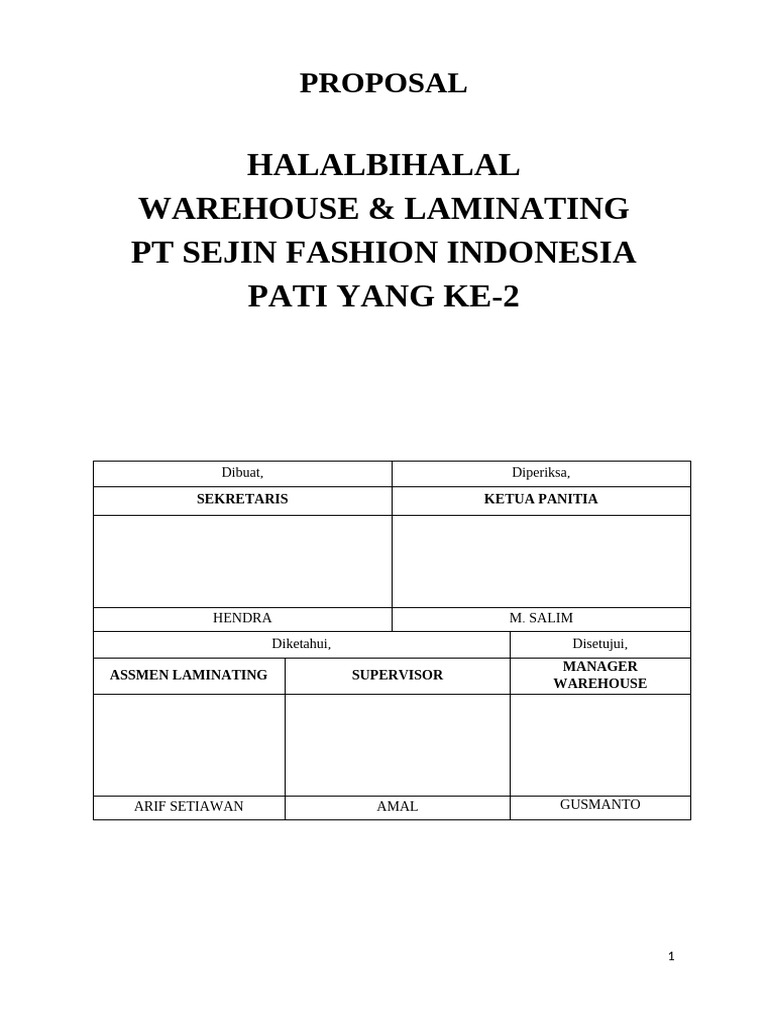 Proposal Acara Halal Bihalal | PDF