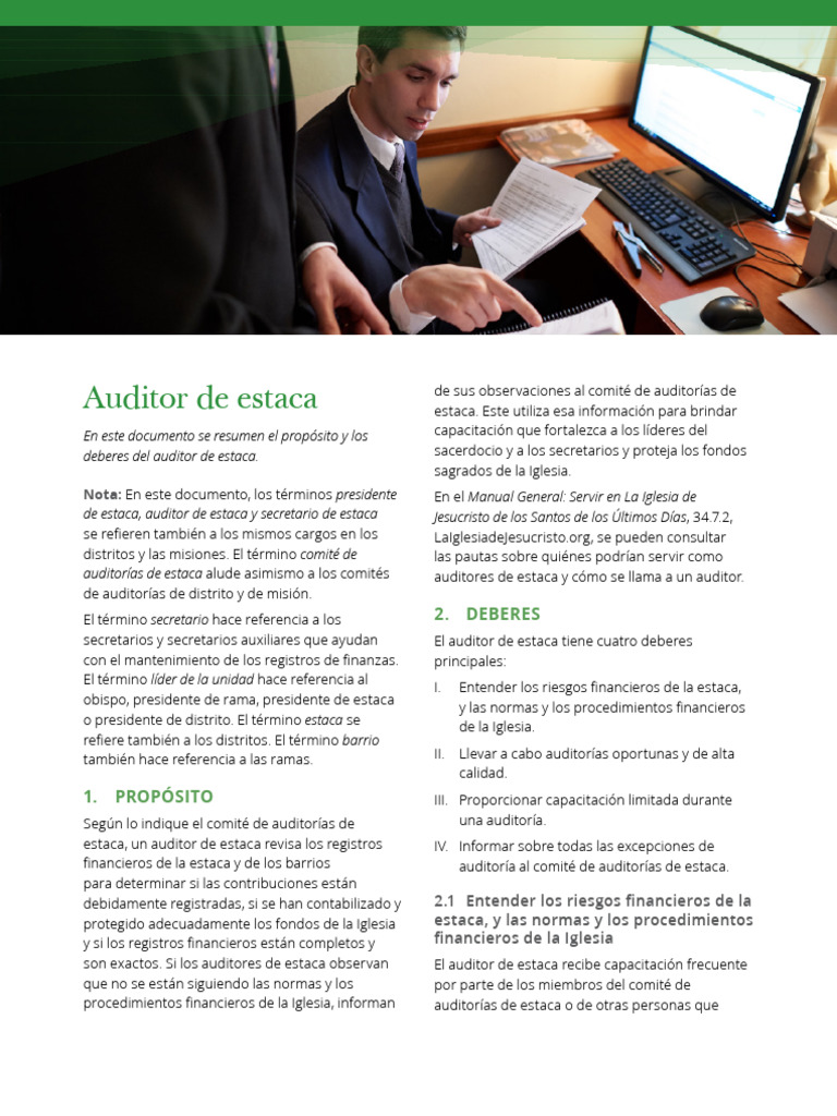 Auditor de Estaca | PDF | Auditoría | Contralor