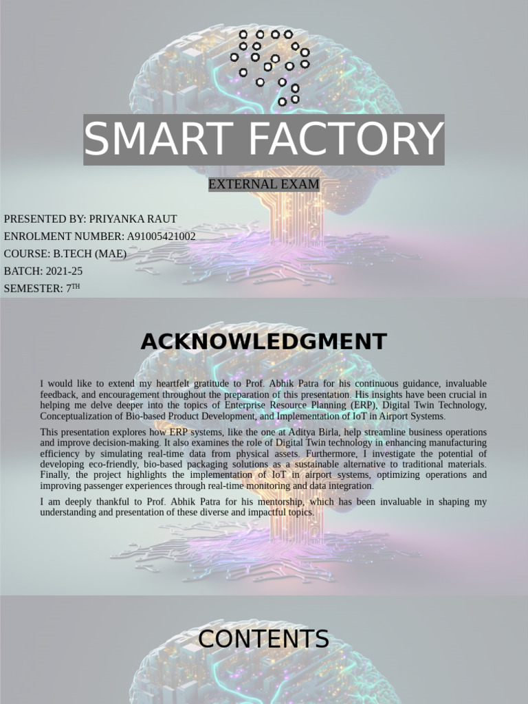 Smart Factory | PDF | Internet Of Things | Enterprise Resource Planning