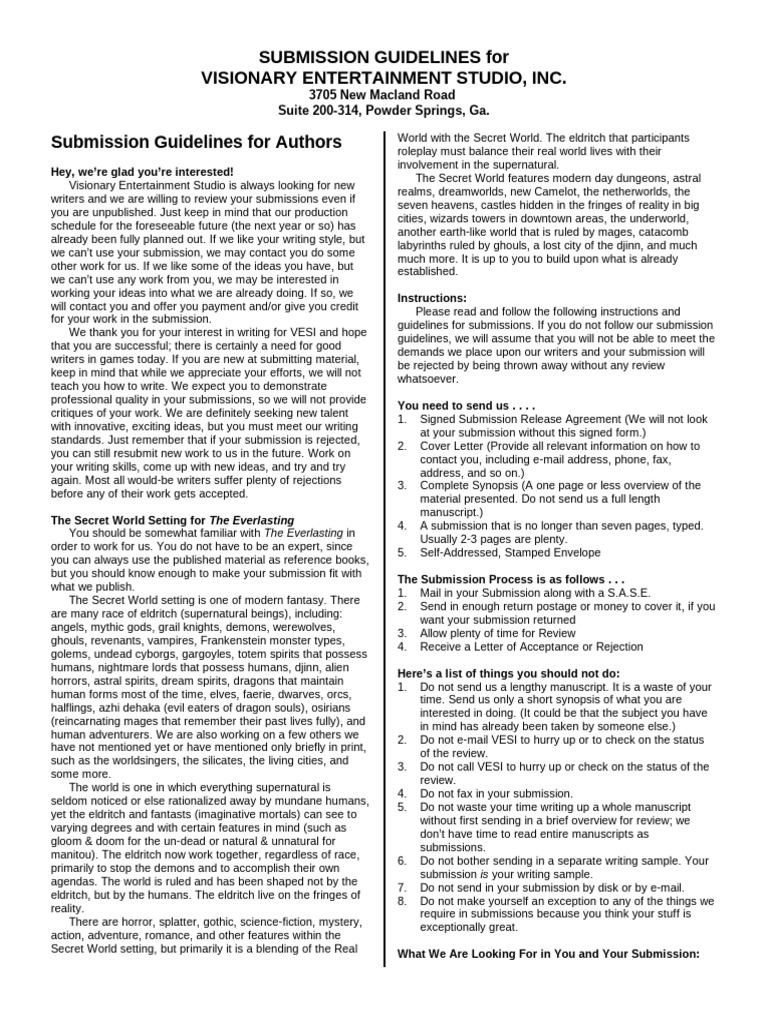 Submission Guidelines 1 | PDF | Proofreading
