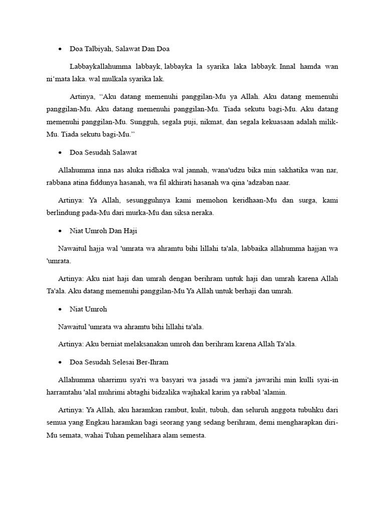 Doa Haji dan Umroh Lengkap | PDF