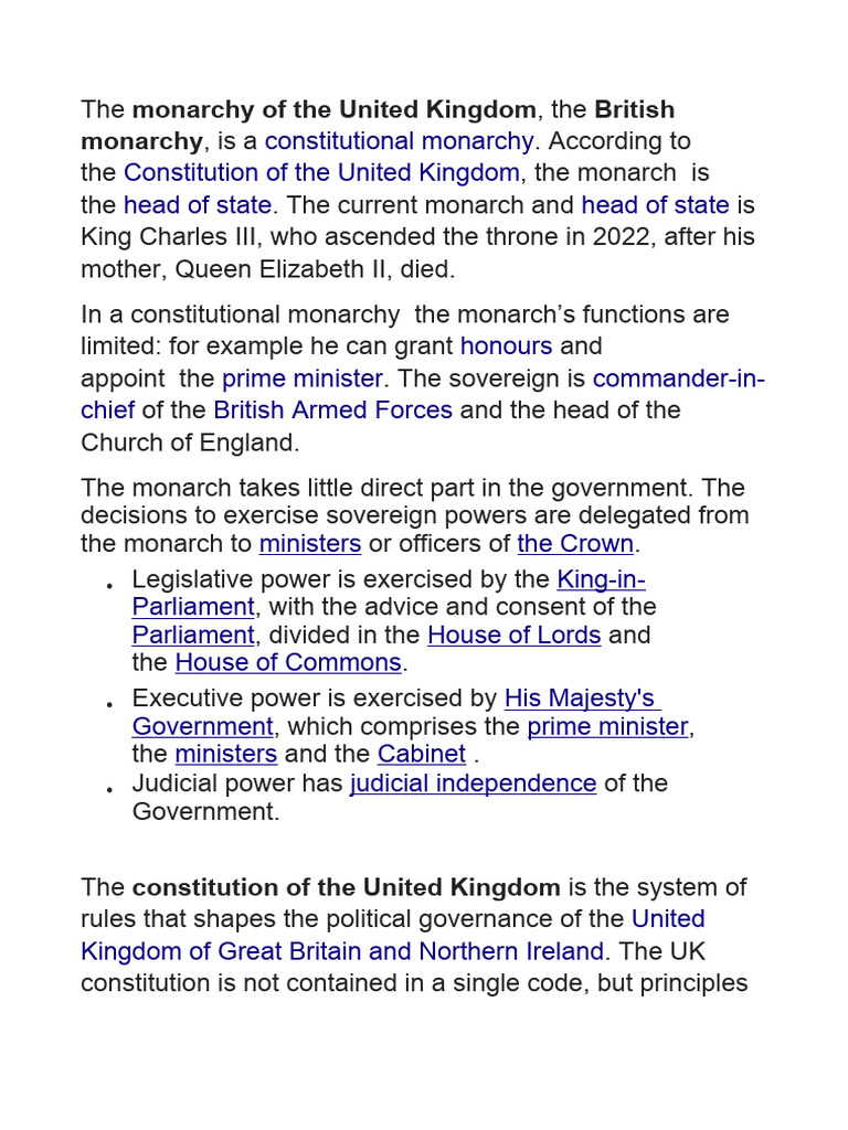 The British Constitution | PDF